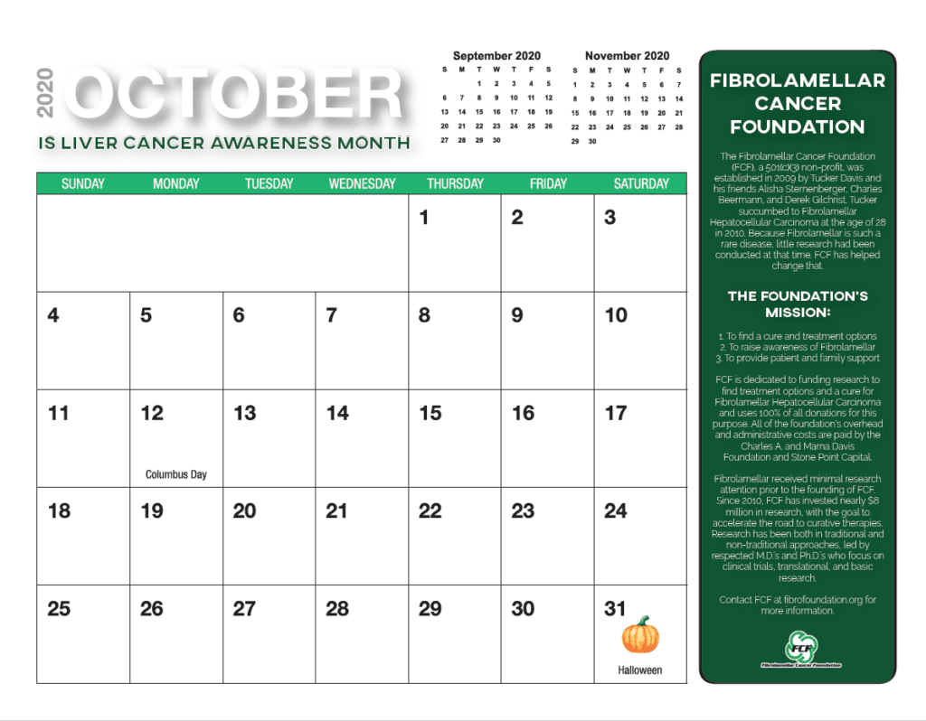2020 Fibrolamellar Calendar - Fibrolamellar Cancer Foundation